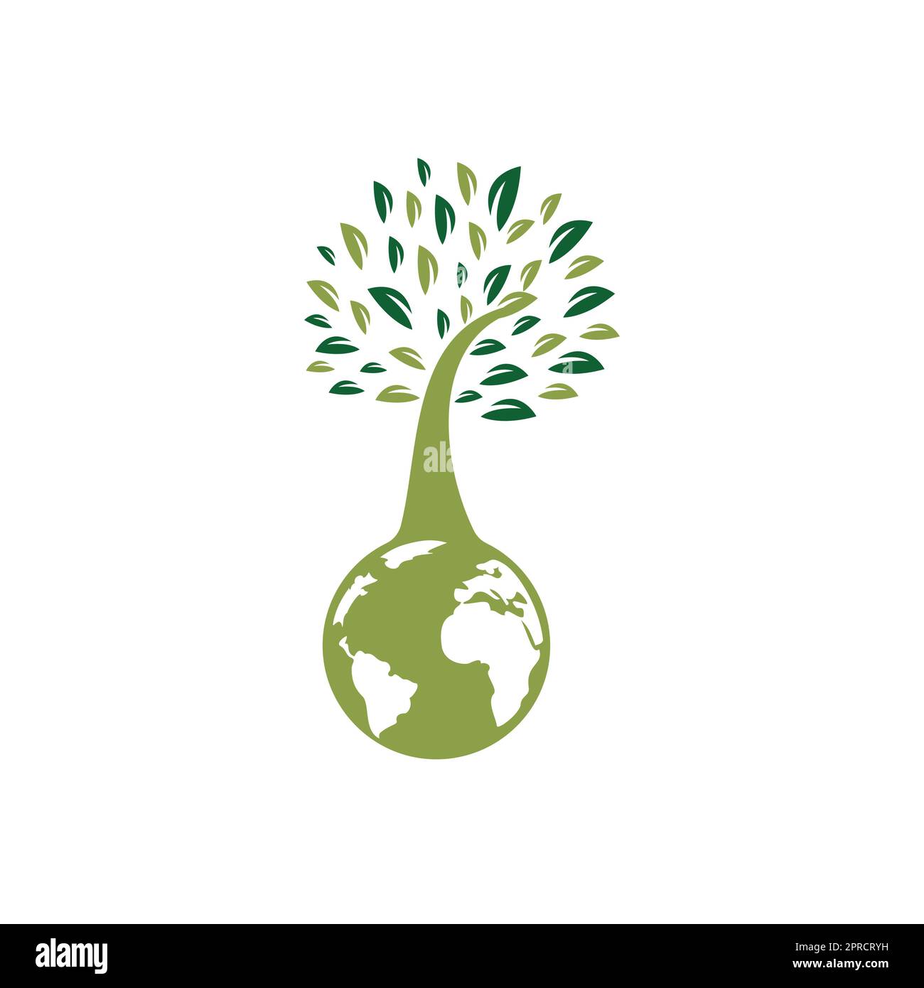 Globe Tree Vector Logo Designvorlage. Planet- und Eco-Symbol oder ...
