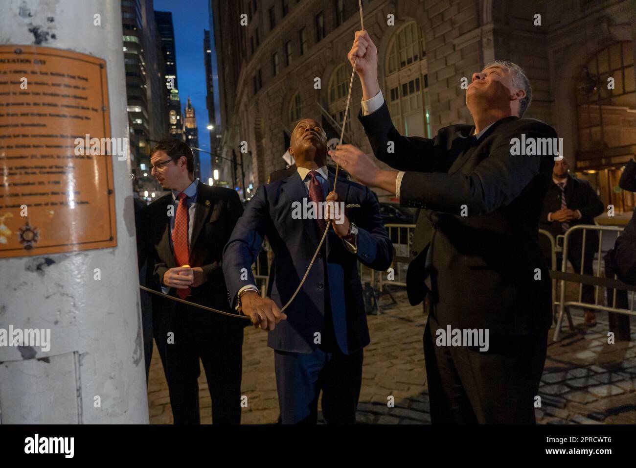 Der Bürgermeister von New York City, Eric Adams, und der israelische ...