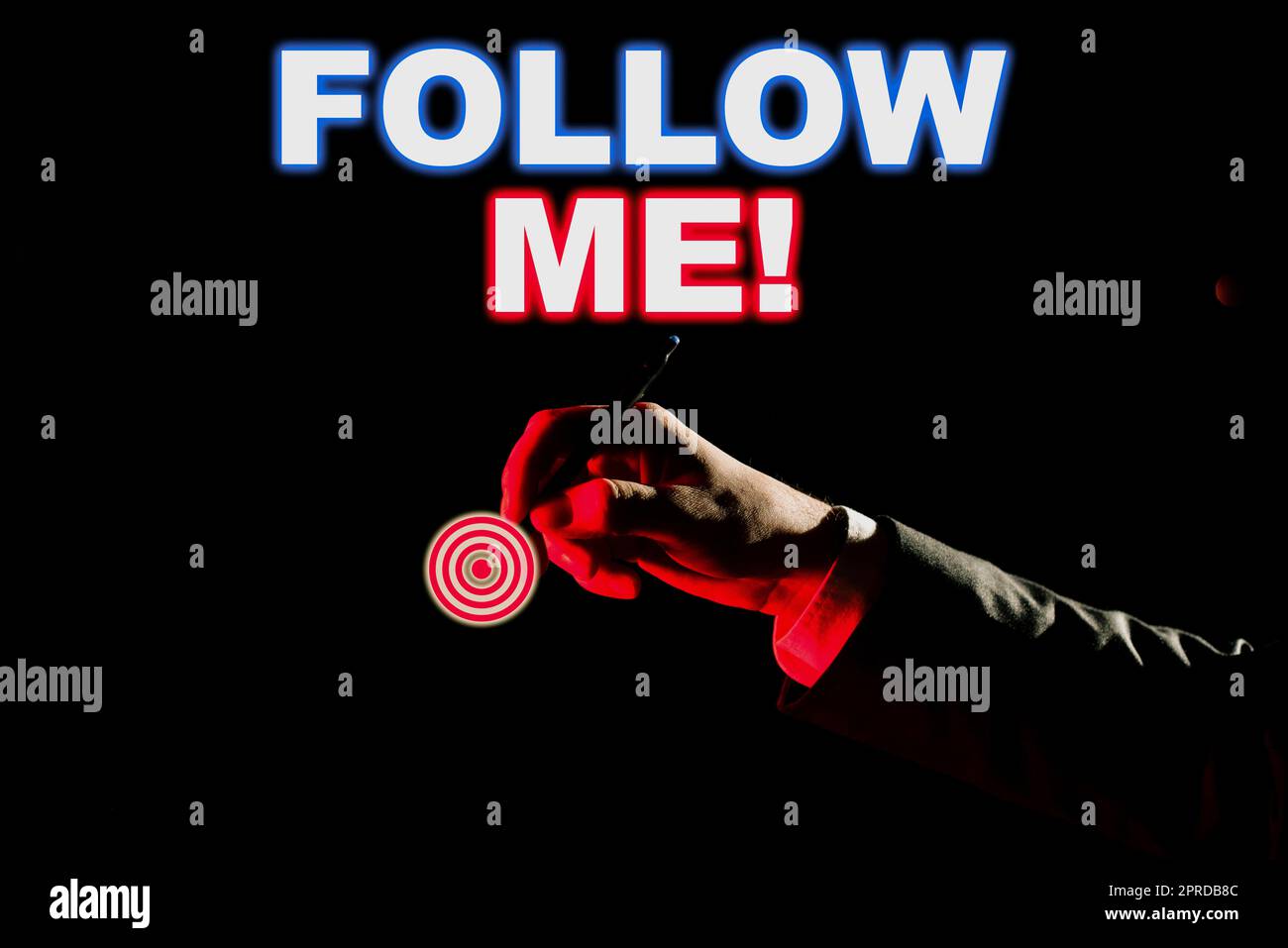 Konzeptionelle Darstellung Folgen Sie mir. Wort für die Einladung einer ...
