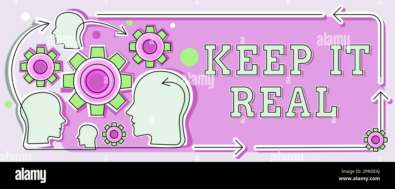Schreiben Text anzeigen Keep IT Real. Geschäftsidee Seien Sie selbst ...