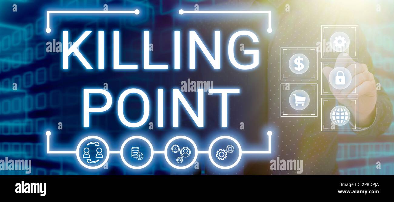 Inspiration zeigt Zeichen Killing Point, Konzept Bedeutung Phase End ...