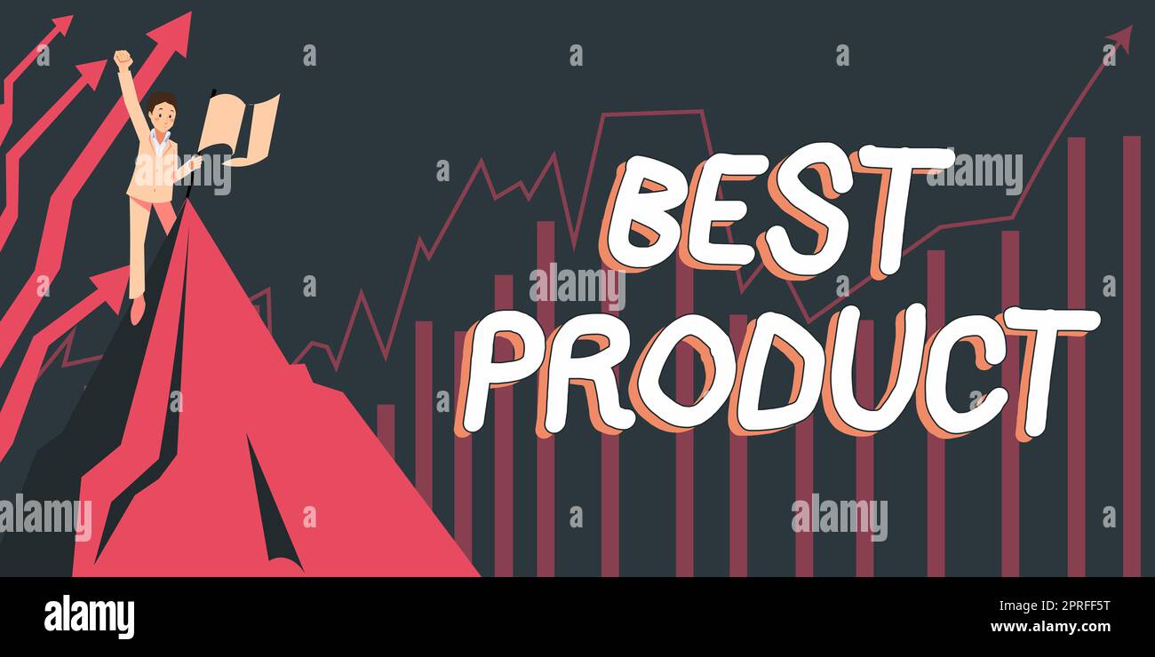 Textschild mit dem Titel Bestes Produkt, Konzept, das ein bestimmtes ...