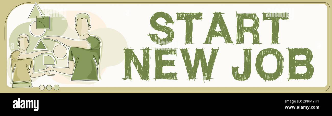 Schild mit der Anzeige „Neuen Job starten, rekrutiert im Unternehmen ...