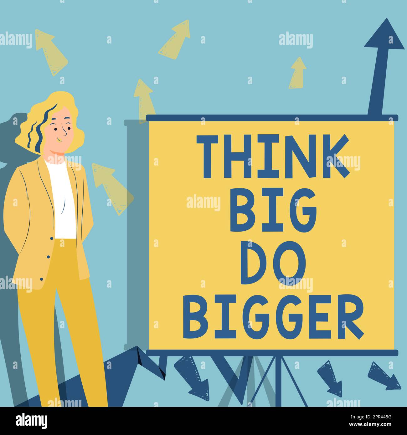 Inspiration zeigt Zeichen Think Big Do Bigger, Business Approach heben ... Inspiration zeigt Zeichen Think Big Do Bigger, Business Approach heben ...