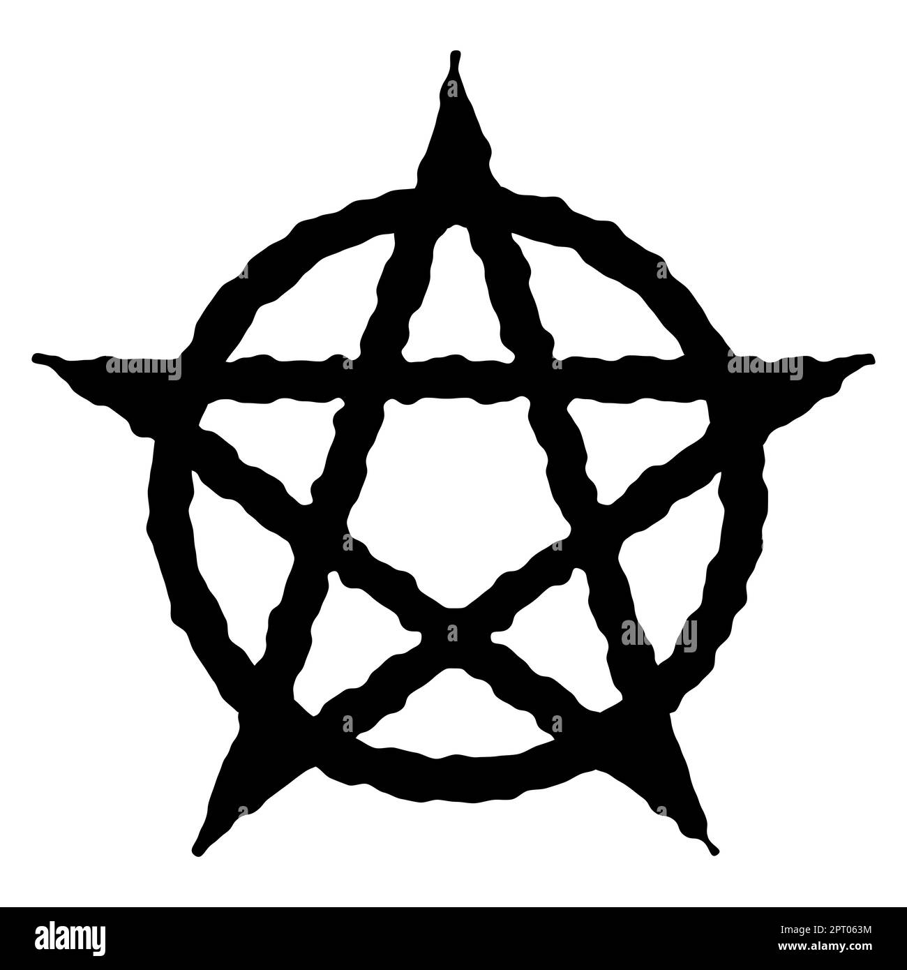Pentagramm Zeichen fünf spitzen Stern-Symbol. Magisches Symbol des ...