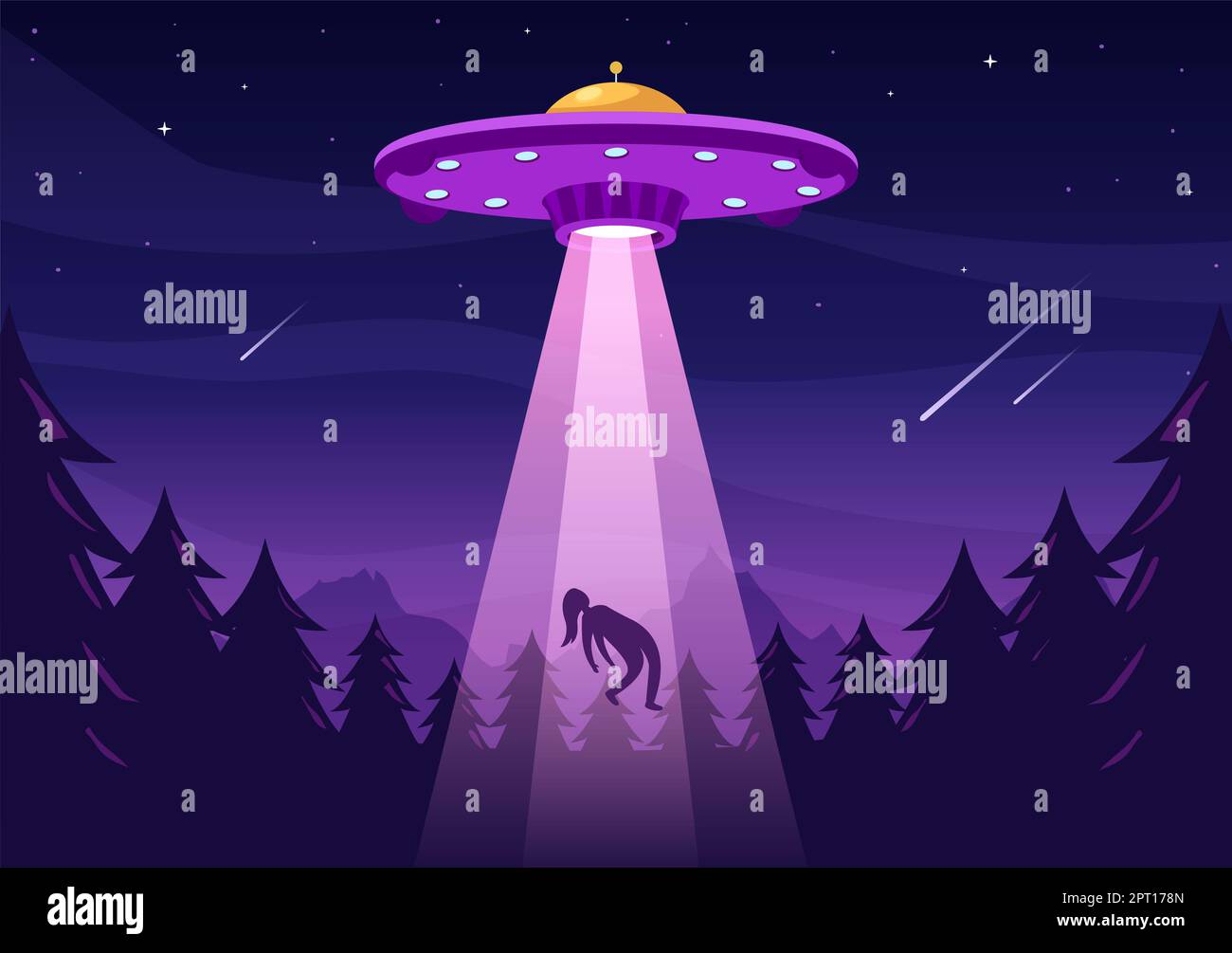 Ufo flying saucer cartoon illustration -Fotos und -Bildmaterial in ...