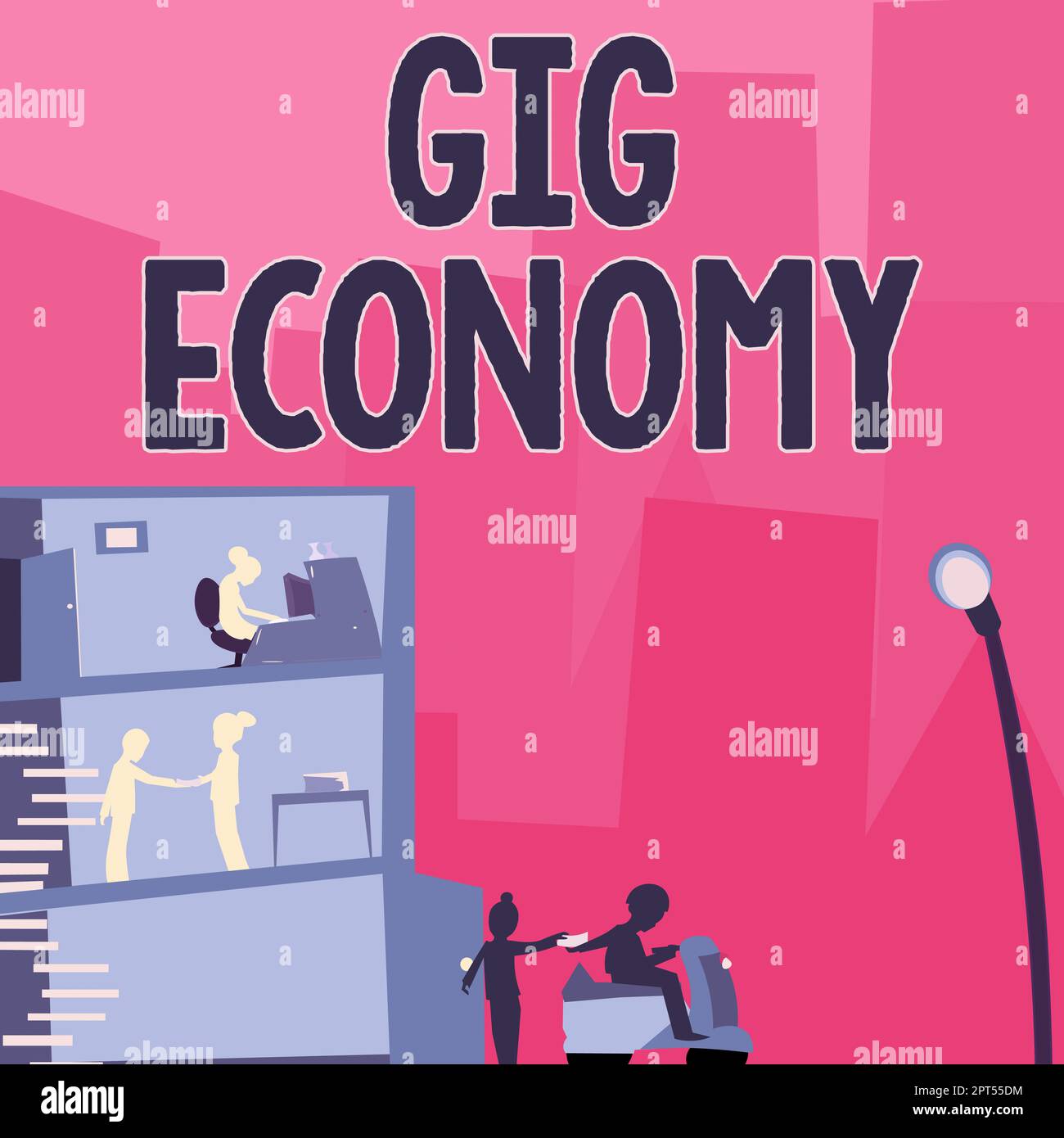 Konzeptionelle Darstellung Gig Economy, Konzept, das ein Marktsystem ...