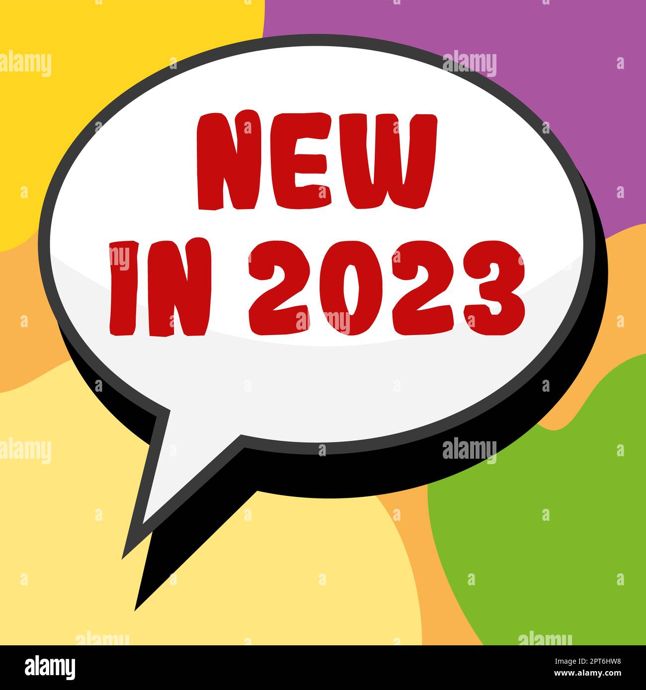 Schild mit der Anzeige Neu im Jahr 2023 wurde eine Übersicht über die ...