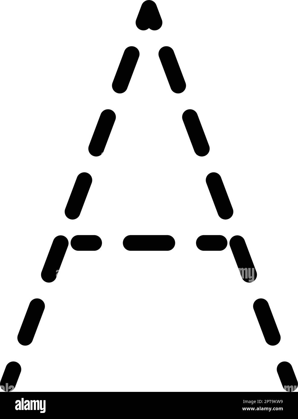 Tracing Alphabet letter A prewriting dotted line element for ...