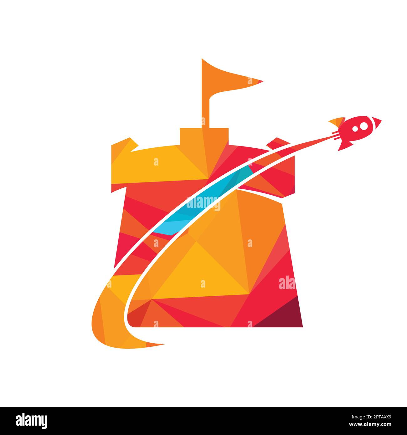 Vektor Schloss und Rakete logo Kombination. Turm und Flugzeug Symbol ...