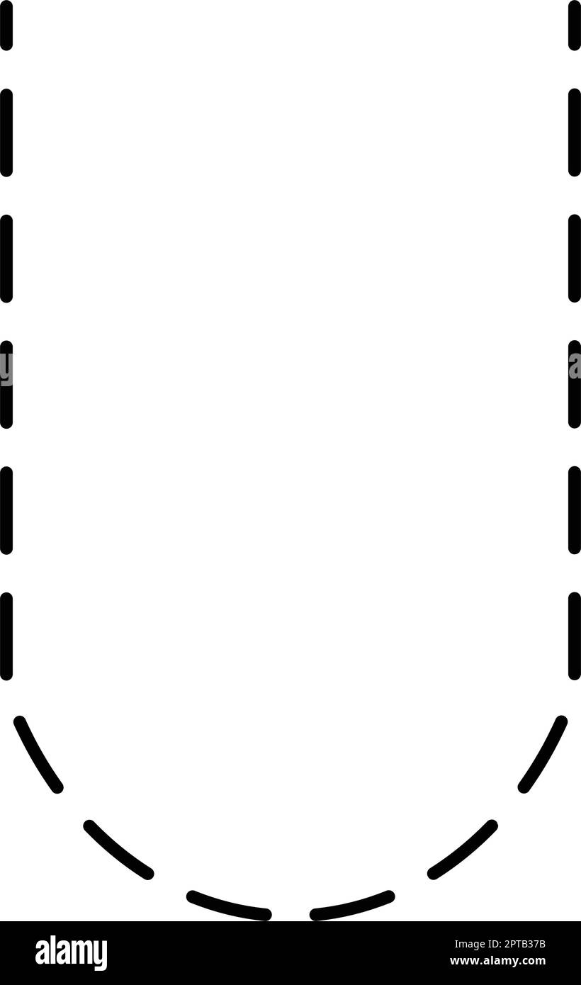 Tracing Alphabet letter U prewriting dotted line element for ...