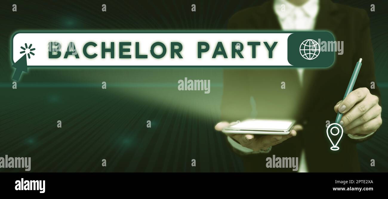 Konzeptionelle Bildunterschrift Bachelor Party, Unternehmensübersicht ...