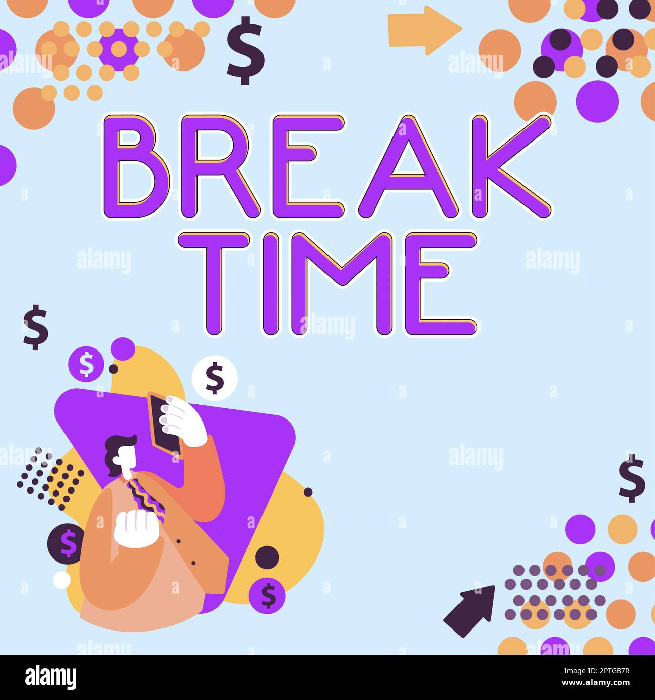 Textunterschrift mit Pausenzeit, Konzept bedeutet Ruhezeit oder ...