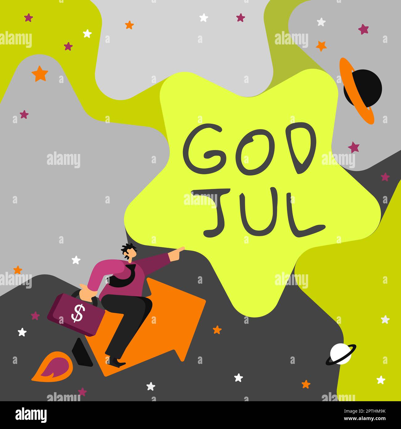 Schreiben mit Text God Jul, Word Writed on Merry Christmas Grußwort für ...