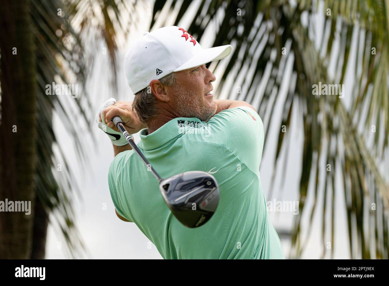 Matt Jones of Ripper GC hits his shot from the 15th tee during the ...