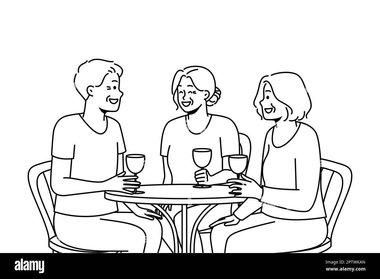 Restaurant tisch cartoon Schwarzweiß-Stockfotos und -bilder - Alamy