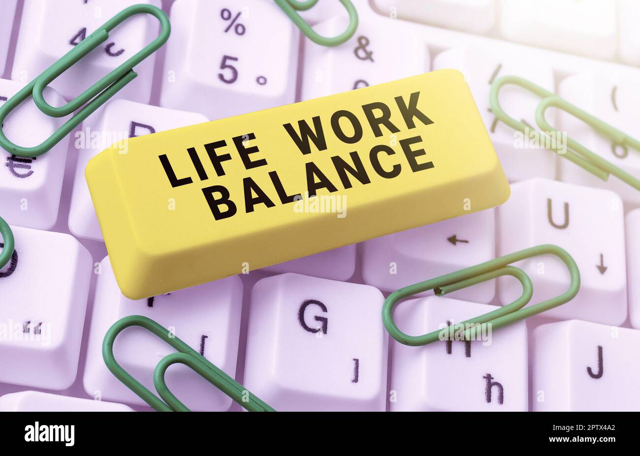 Textschild mit Life Work Balance, konzeptueller Fotostabilität, die der ...