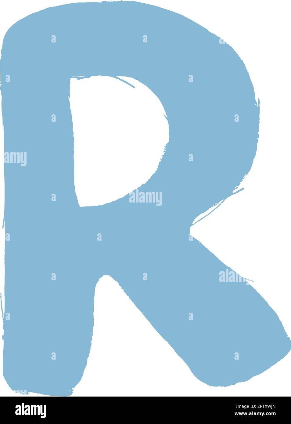 Alphabet R Buchstabe Handgezeichnetes Illustrationselement für Kinder ...