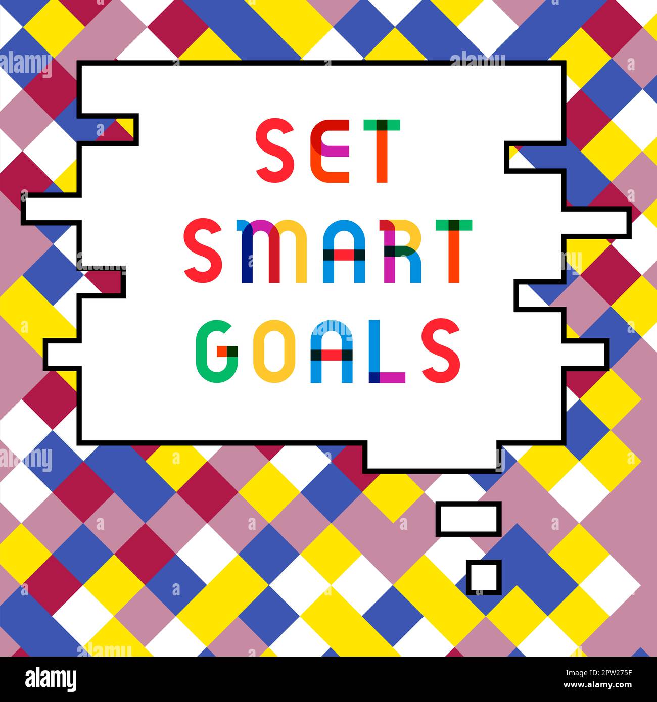 Handschriftliche Schilder „Set Smart Goals“ (Intelligente Ziele ...