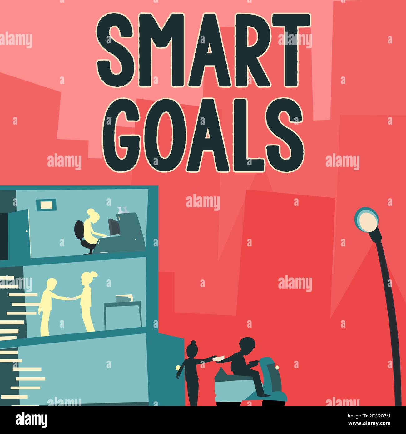 Textüberschrift mit Smart Goals, Word für Mnemonic als Grundlage für ...