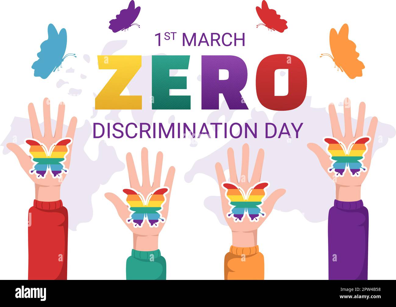 Zero Discrimination Day Illustration mit verschiedenen Personen und ...