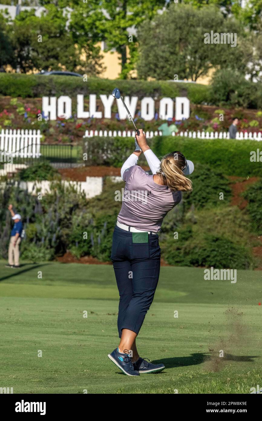 Los Angeles, Kalifornien, USA. 28. April 2023. Der LPGA-Spieler Brooke Henderson hat am 28 ...