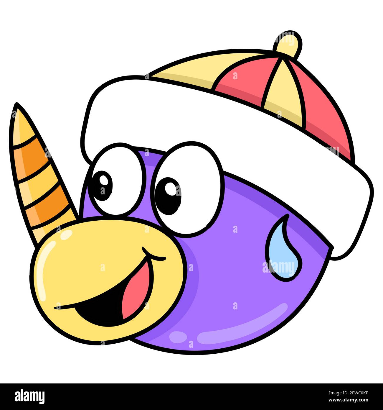 Süßes Monster, das fröhlich lacht Kopf Emoticon Doodle Kawaii. Bild des ... Süßes Monster, das fröhlich lacht Kopf Emoticon Doodle Kawaii. Bild des ...