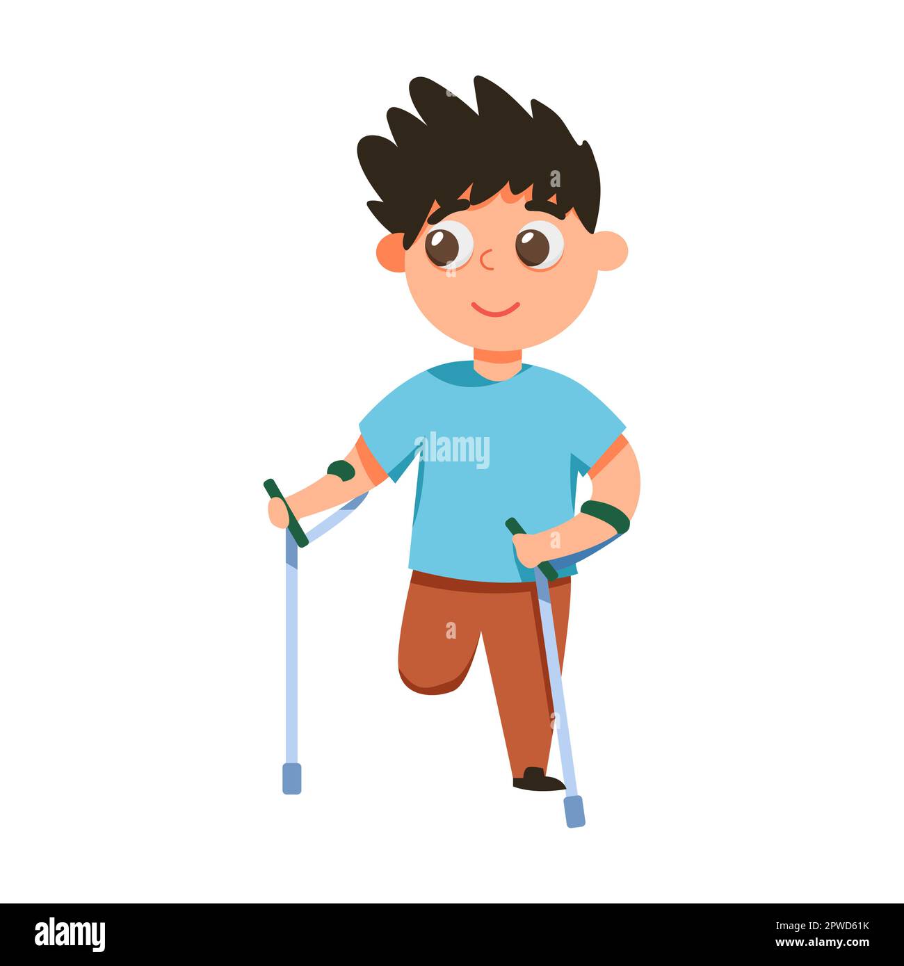 Kind auf krücken Stock-Vektorgrafiken kaufen - Alamy