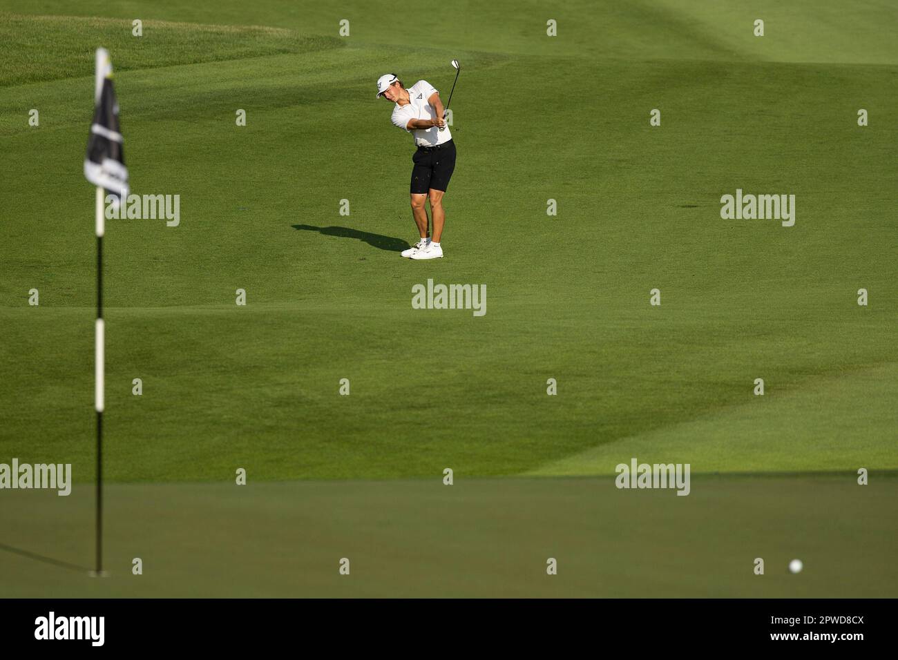 James Piot of HyFlyers GC hits his shot on the 15th hole during the ...