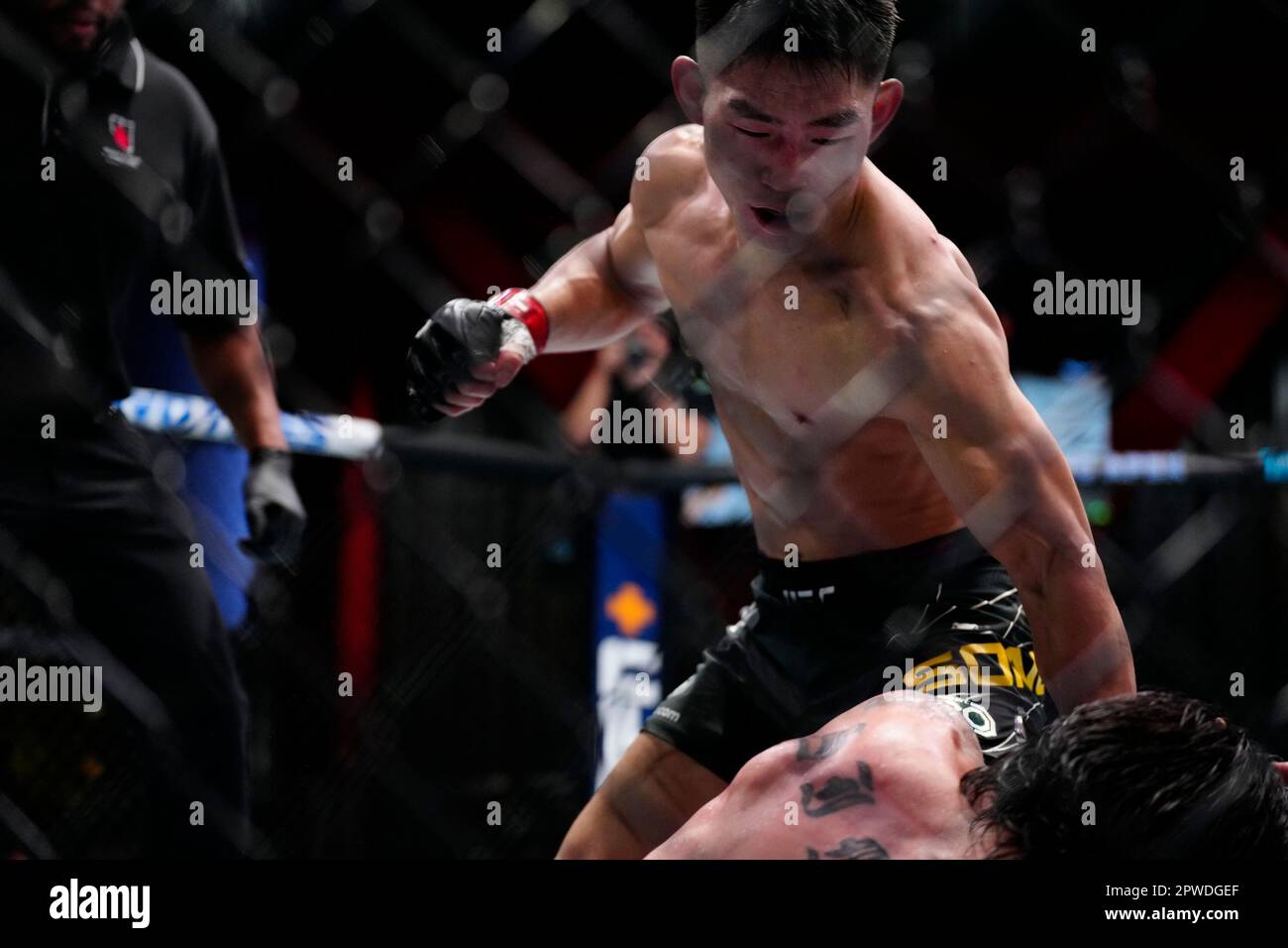 LAS VEGAS, NV - 29. April: Song Yadong und Ricky Simon kämpfen am UFC ...