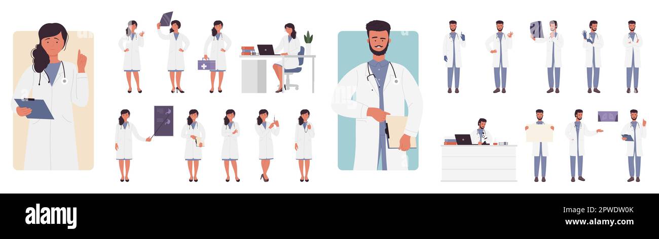 Die Ärzte stellen eine Vektordarstellung dar. Cartoon isolierte ...