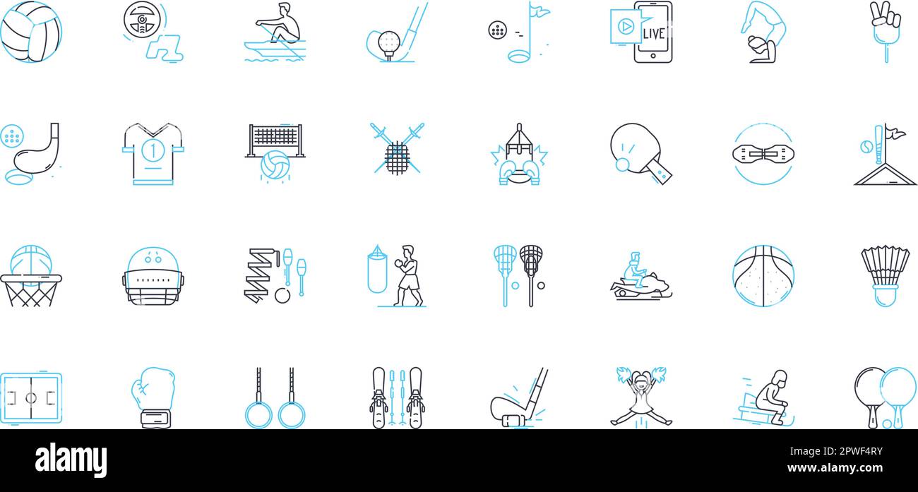 Sportliche Menschen, lineare Symbole gesetzt. Fit, Aktiv, Energetisch ...