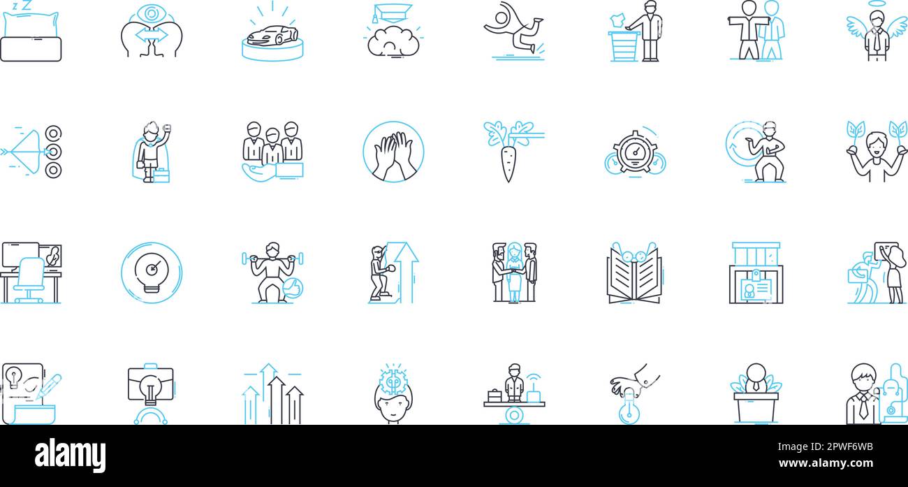 Lineare Symbole für Ideation Sessions festgelegt. Brainstorming ...