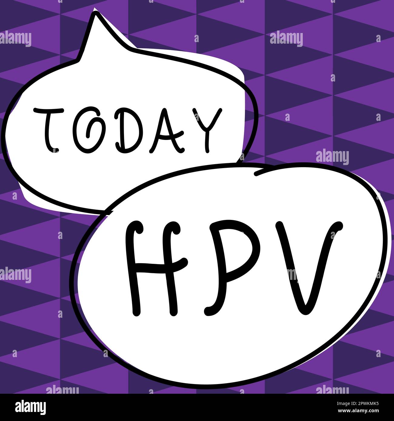 Schild mit HPV, Konzeptfoto Gruppe von Viren, die Ihre Haut und die ...