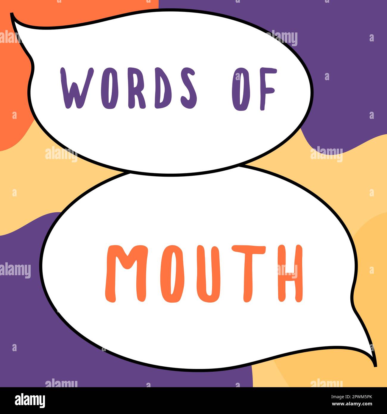 Textzeichen mit Mundworten, Konzept, das eine einfache Aussage bedeutet ...