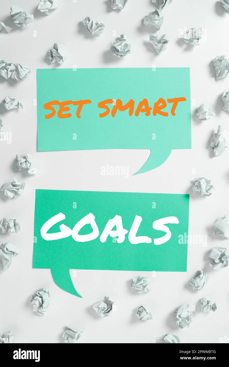 Konzeptunterschrift Smart Goals setzen, Word geschrieben über ... Konzeptunterschrift Smart Goals setzen, Word geschrieben über ...