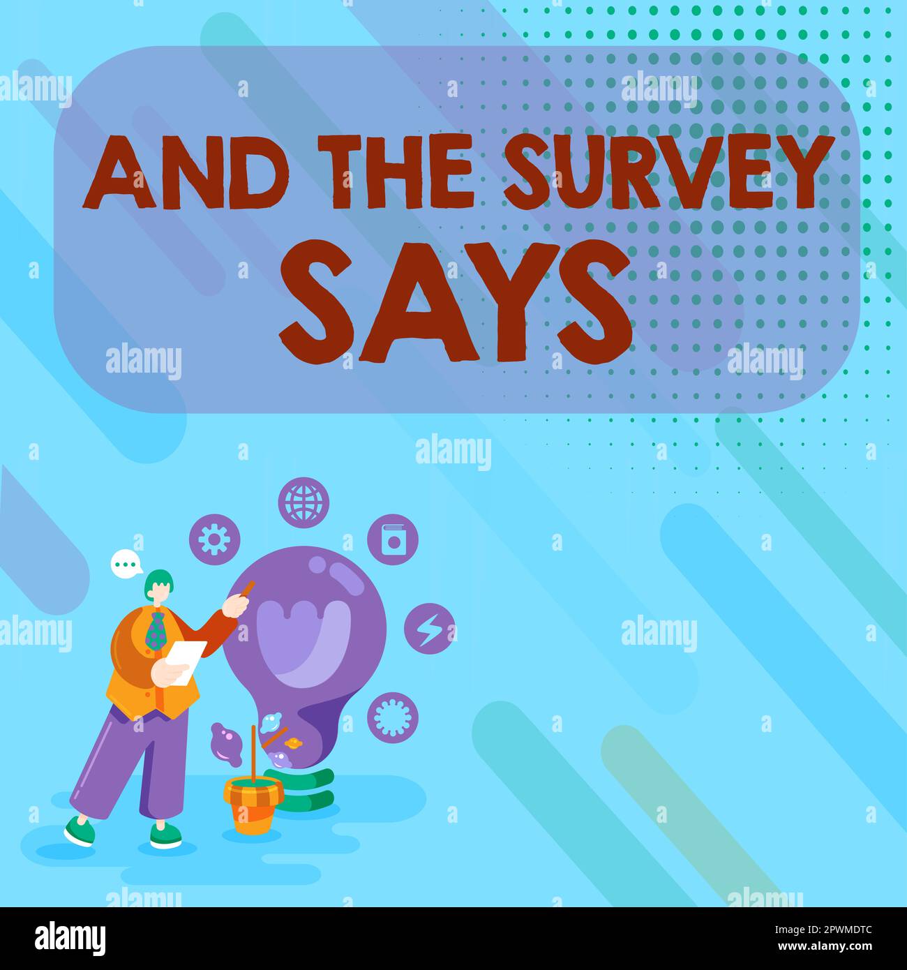 Ein handschriftliches Schild, und in der Umfrage steht: Konzept ...