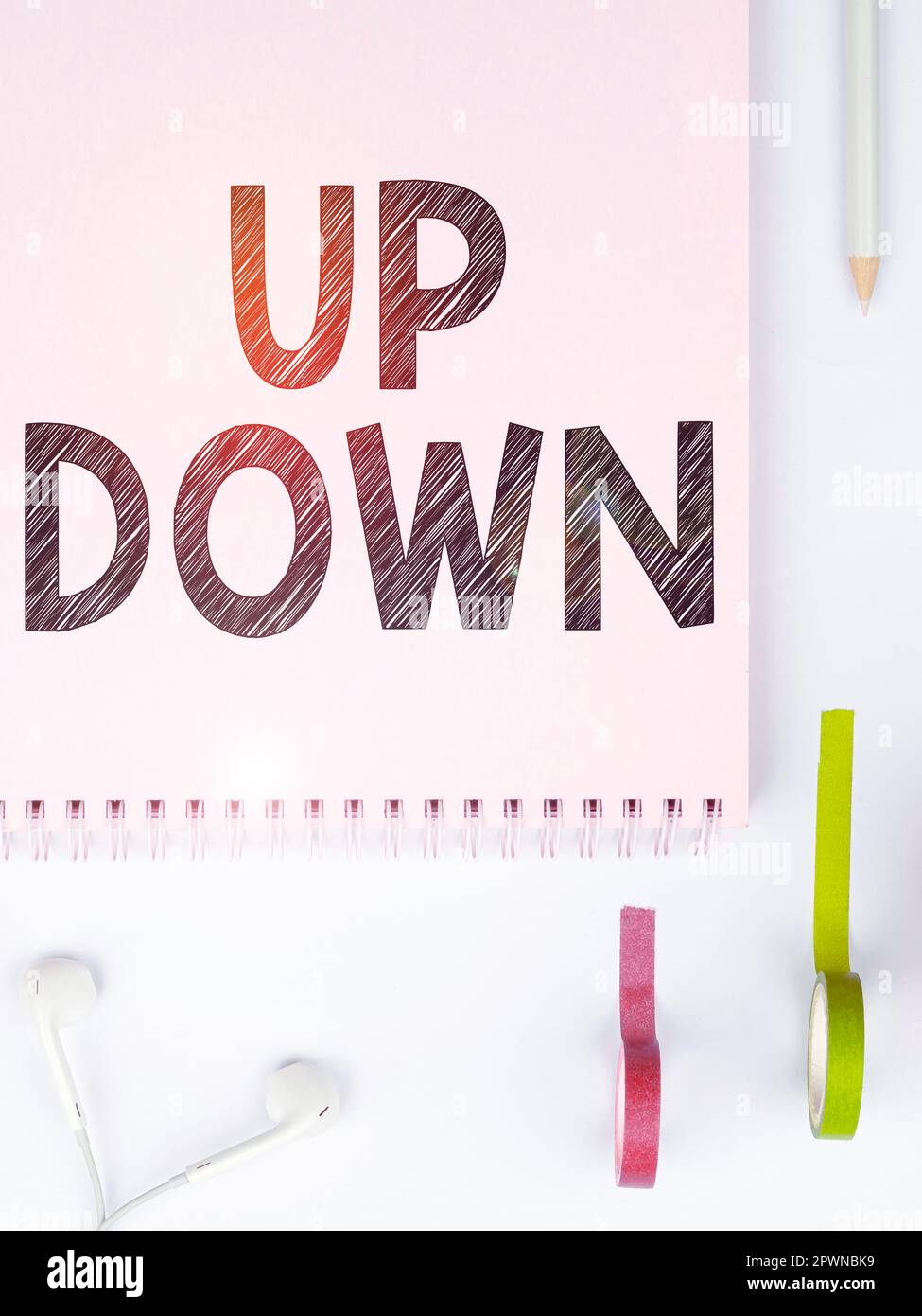 Schreiben mit Text nach oben nach unten, Geschäftsübersicht, um nach ...