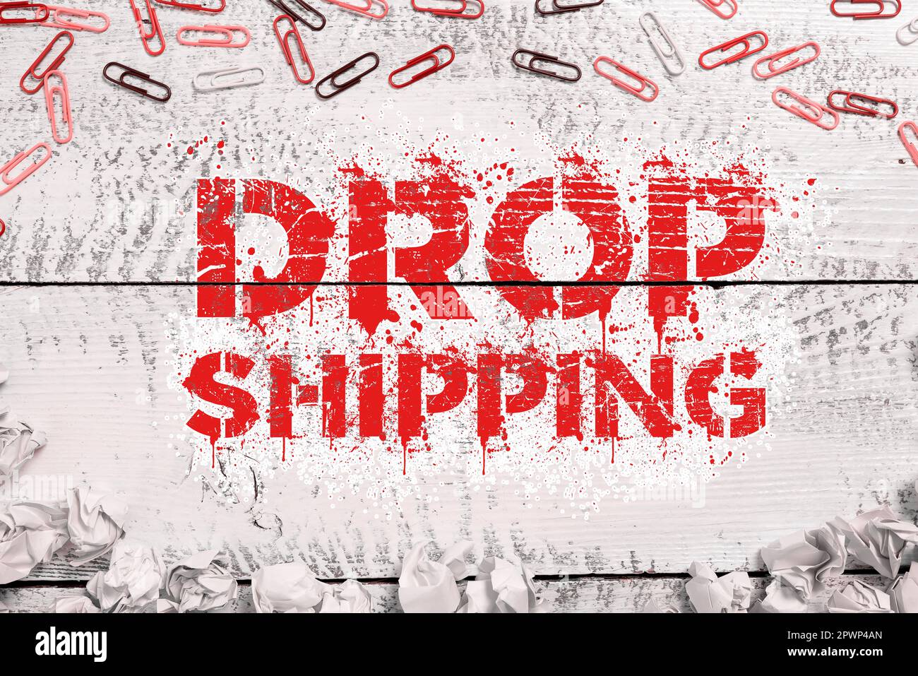 Hand schreiben Zeichen Drop Shipping, Wort für die Ware von einem ...