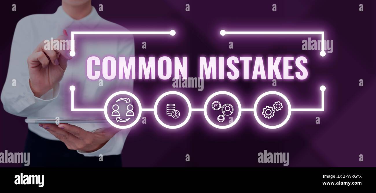 Konzeptionelle Beschriftung Häufige Fehler, Wort auf Aktionen ...