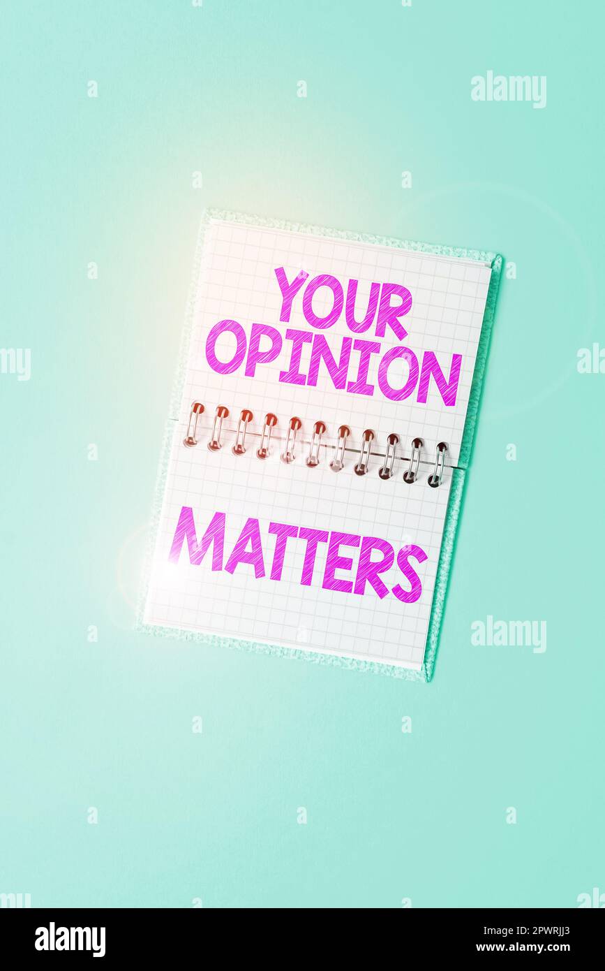 Handschriftlicher Text Ihre Meinung ist wichtig, Business Showcase, um ...