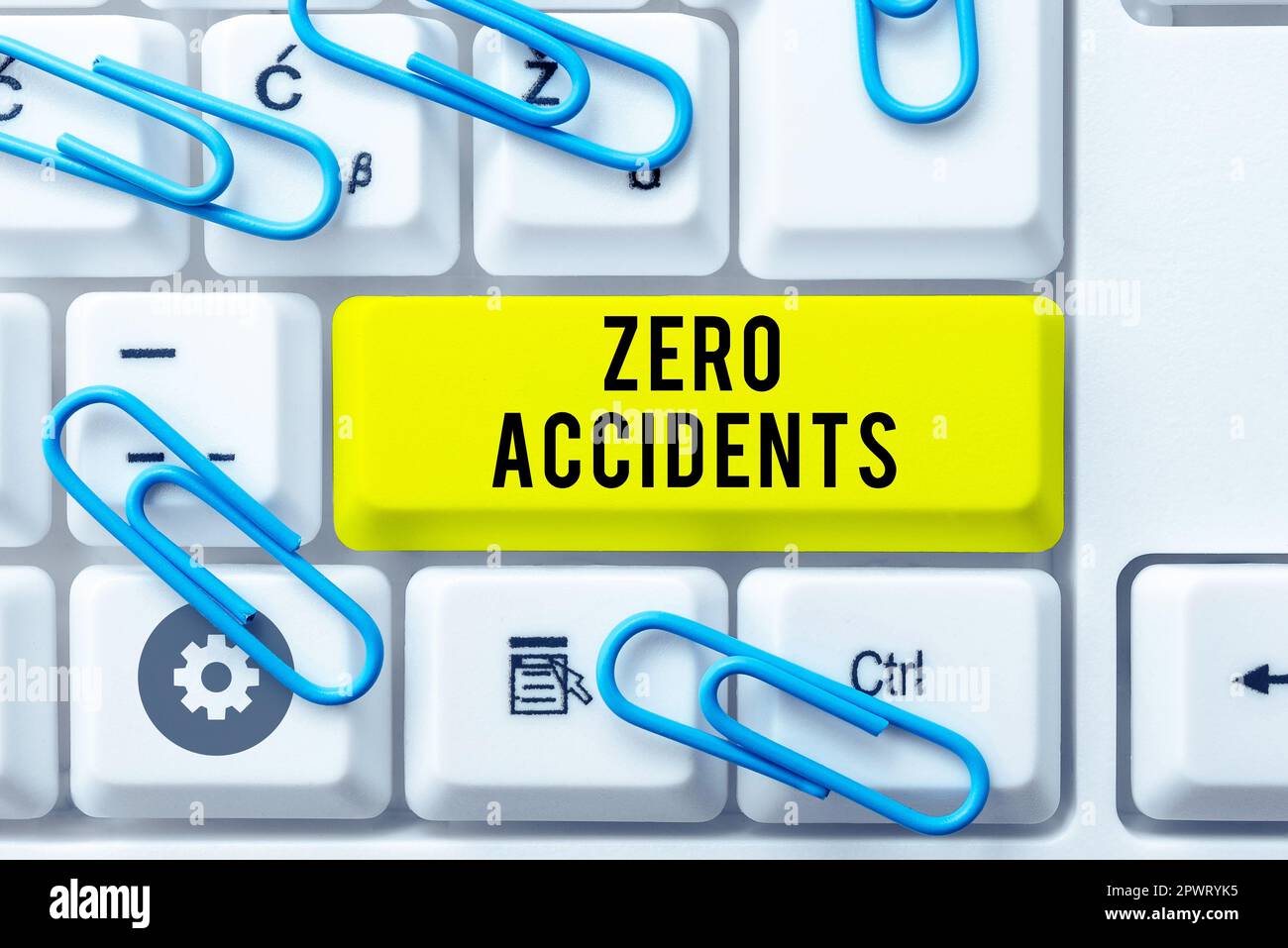 Schreiben mit Text Null Unfälle, Wort geschrieben über wichtige ...