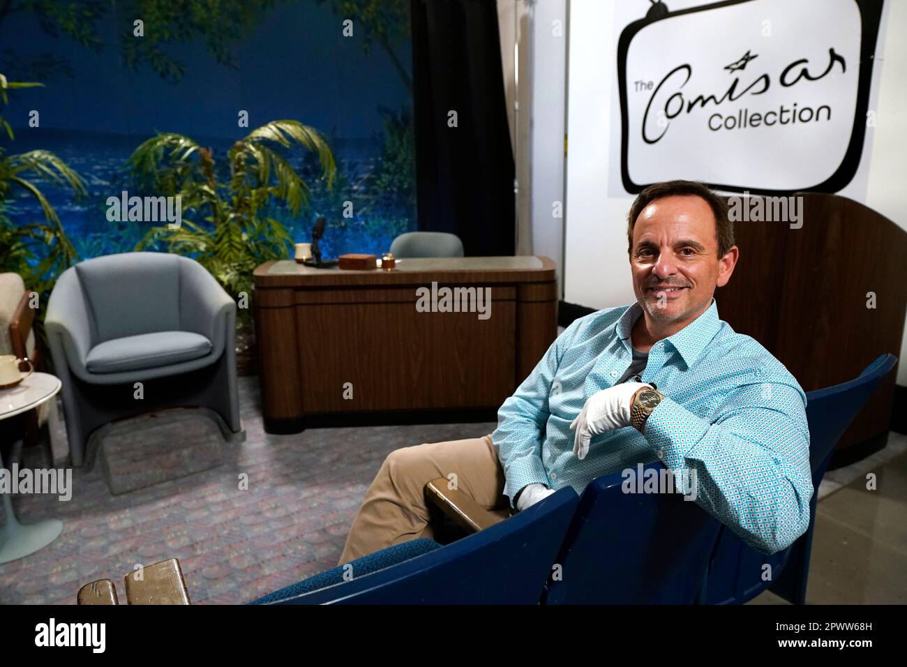 James Comisar sits on the set of "The Tonight Show" that starred host ...