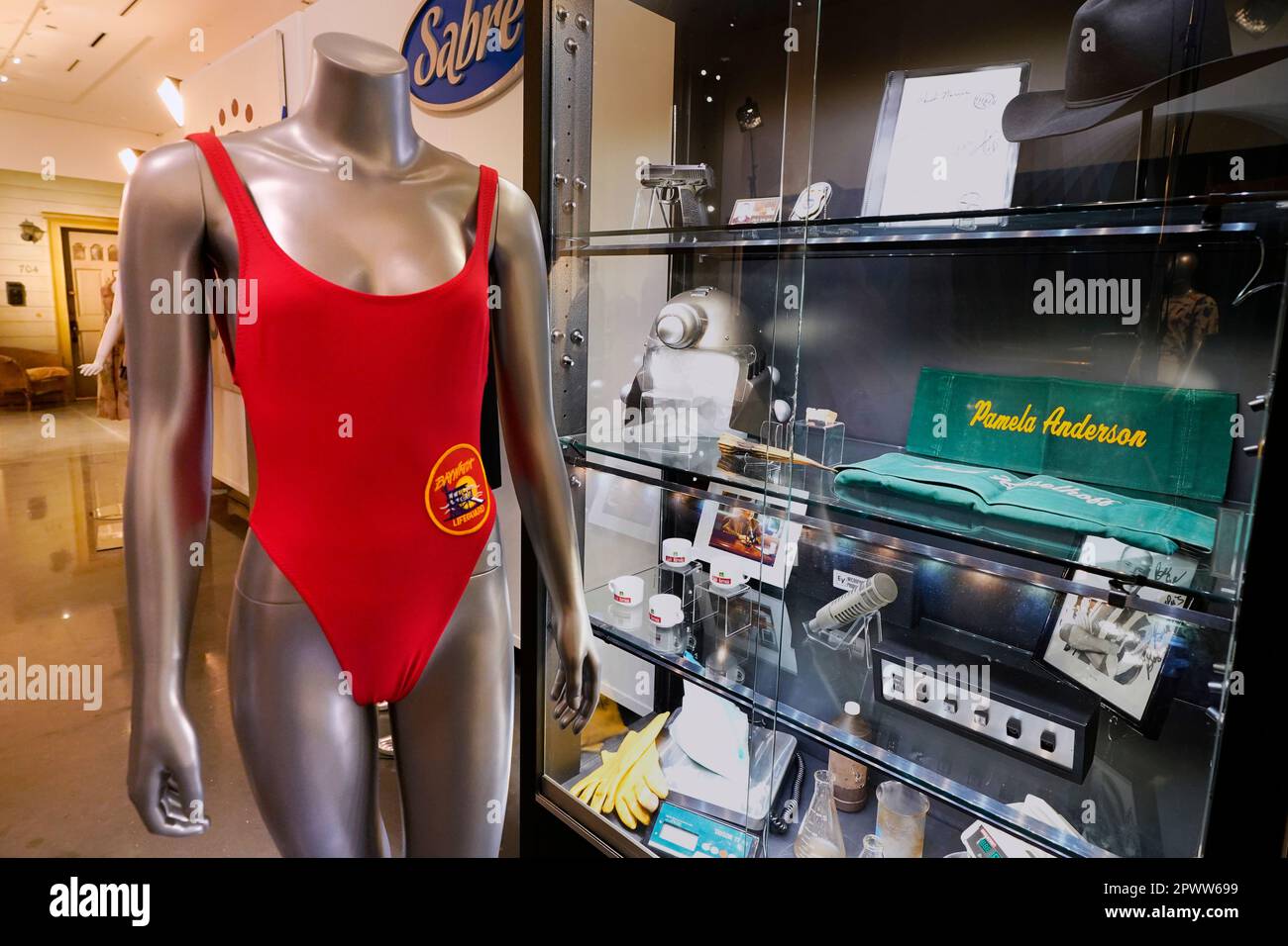 A red swimsuit used by actor Pamela Anderson on the television show ...