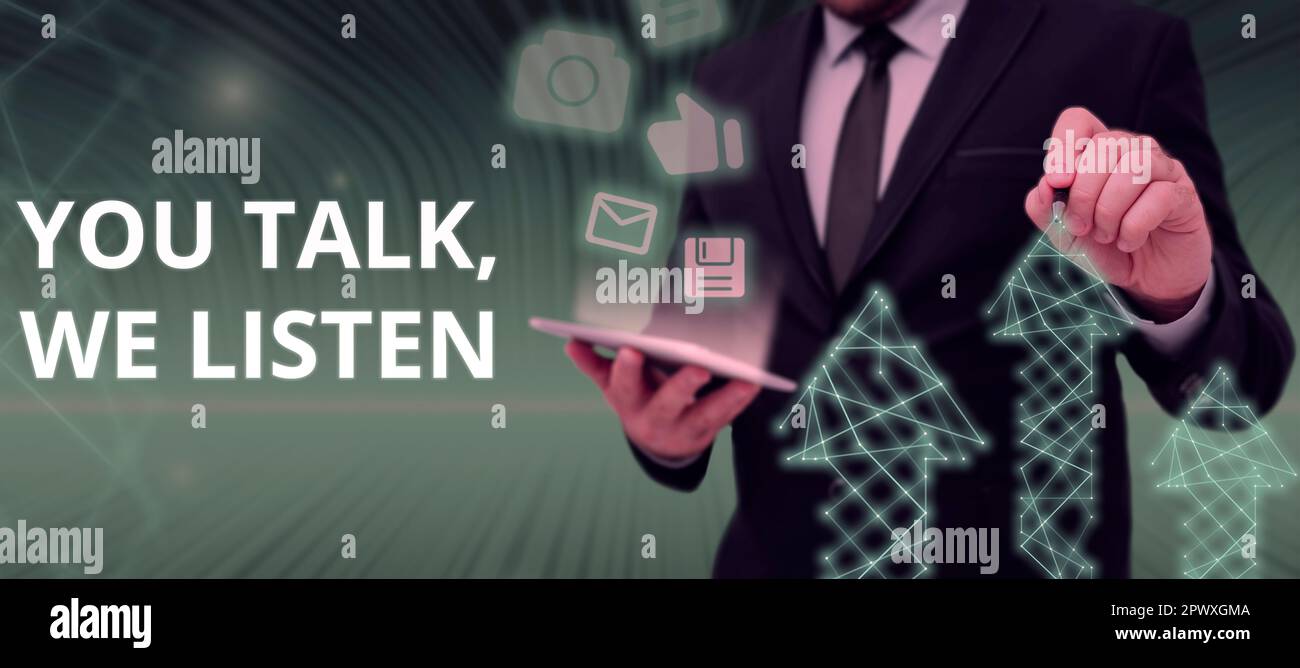 Schreiben von Text, in dem Sie sprechen, Wir hören zu, Word für ein Motivationsgespräch zur ...