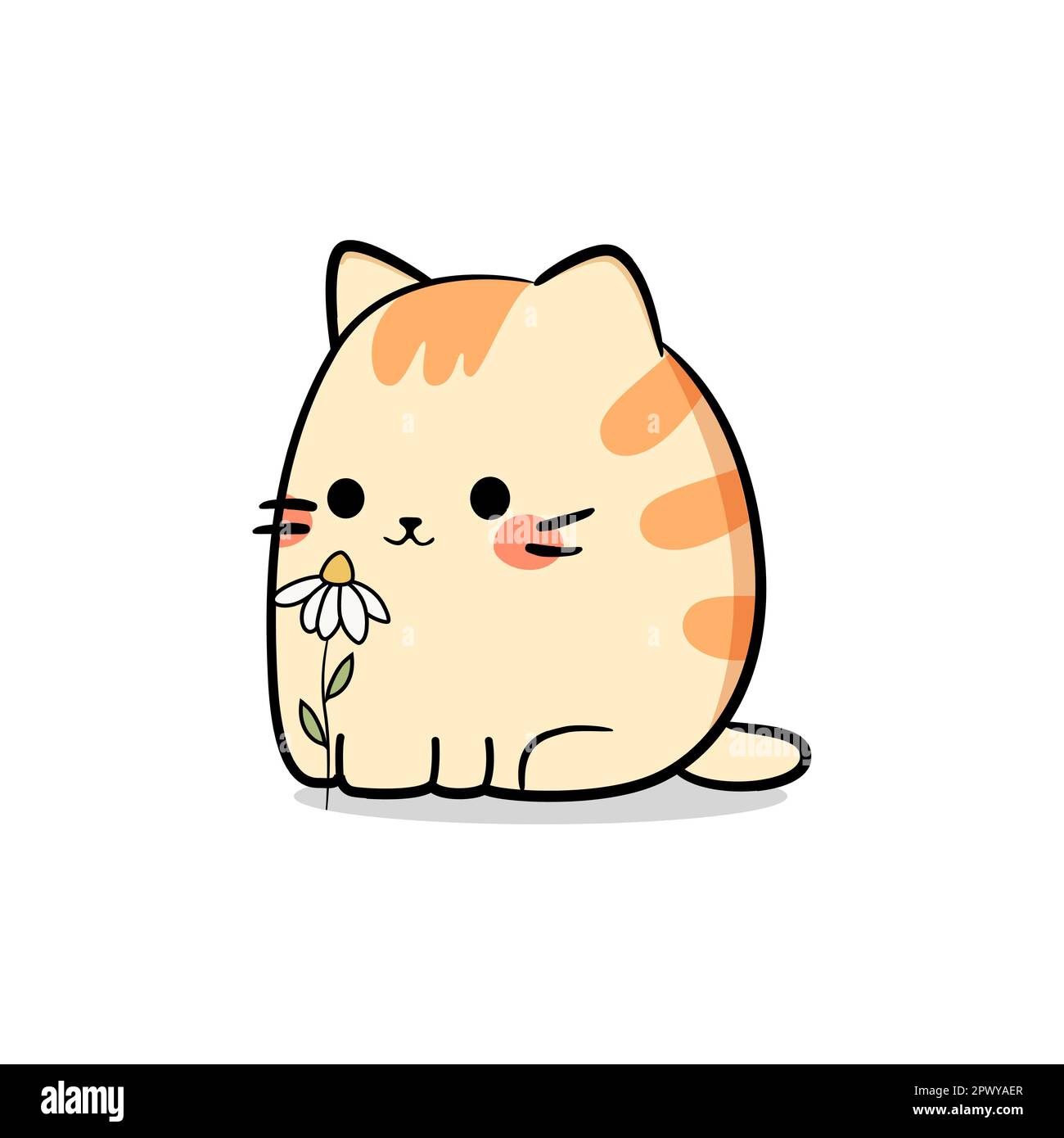 Süße Katze im Kawaii-Stil. Vektordarstellung Stock-Vektorgrafik - Alamy
