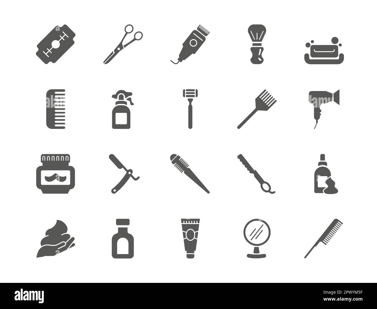 Kamm schere rasiermesser Schwarzweiß-Stockfotos und -bilder - Alamy