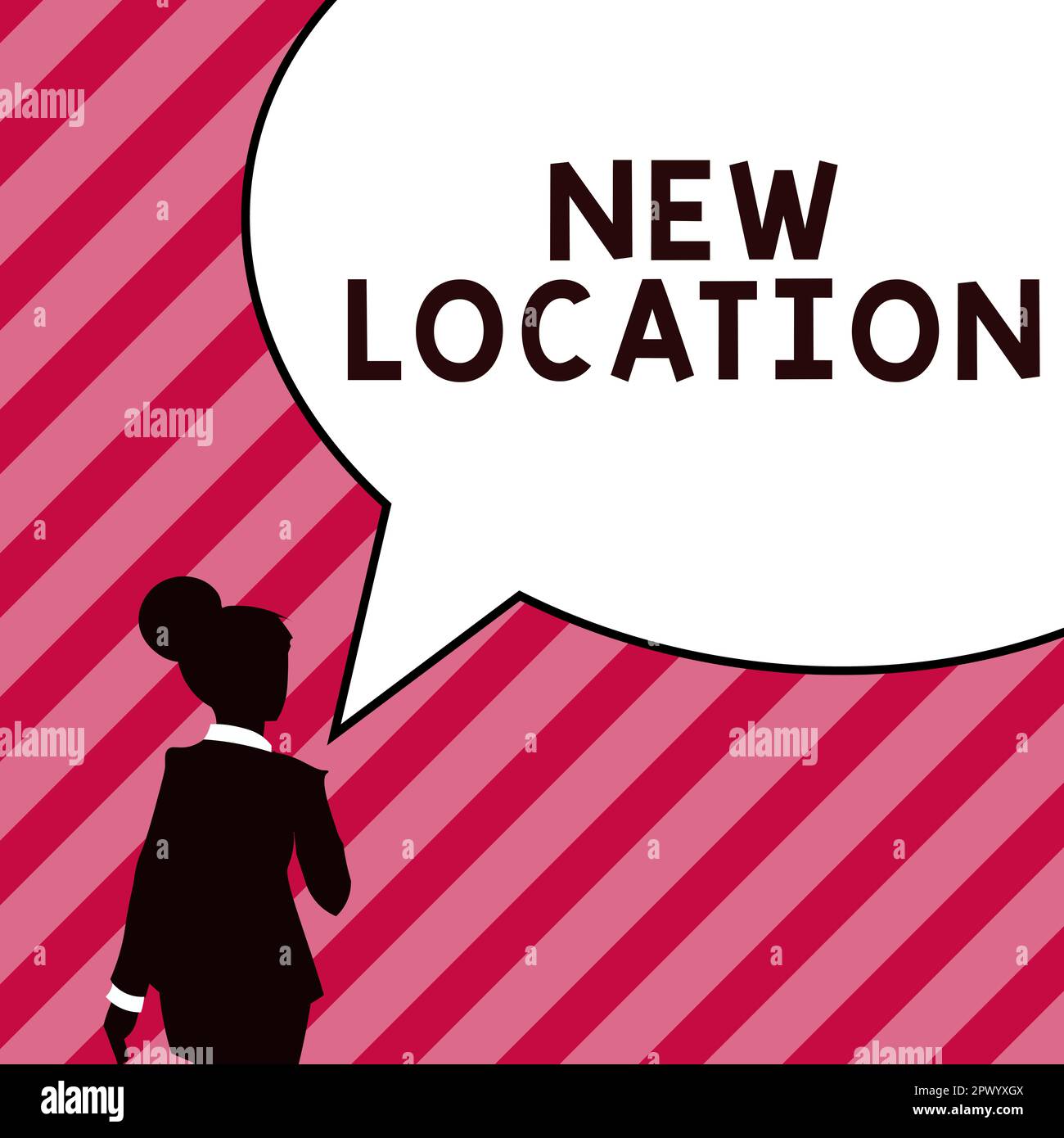 Inspiration mit dem Schild „New Location“ (Neuer Standort), Word für ...