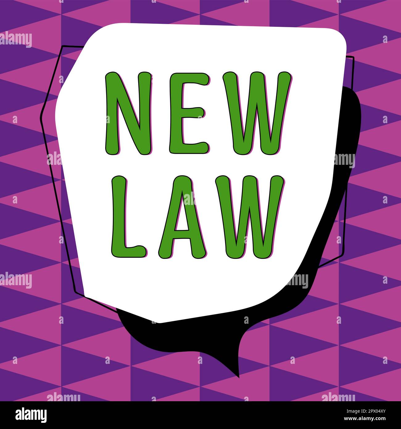 Handschrifttext Neues Gesetz, Unternehmen zeigen ein System von Regeln ...