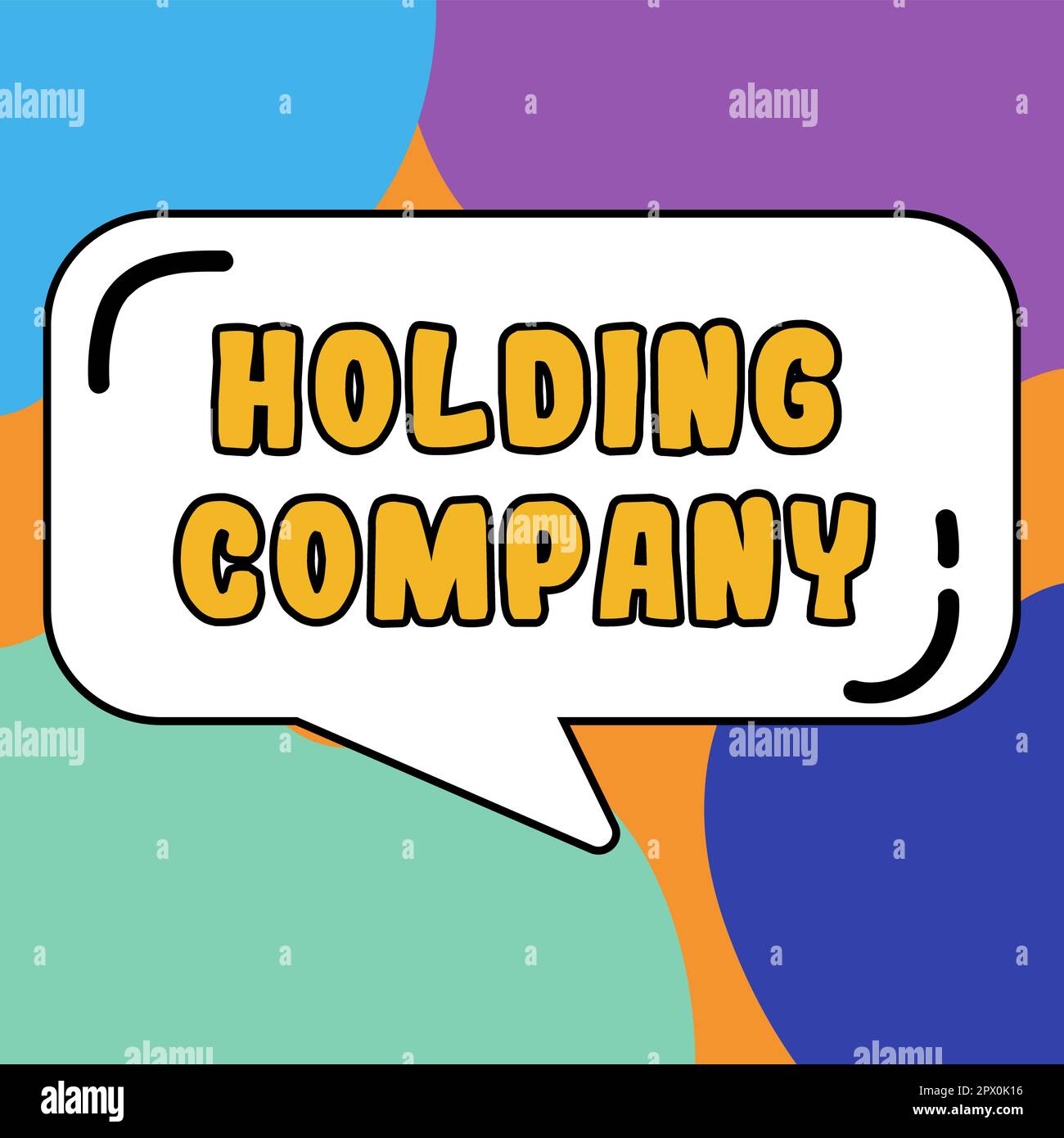 Textsymbol mit Holding Company, Konzept mit Aktienbesitz und anderen ...